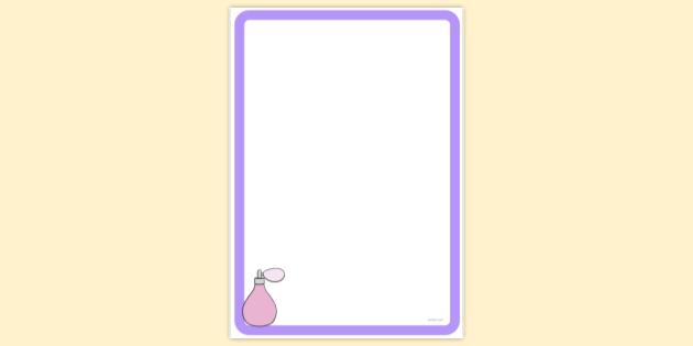 FREE! - Bottle of Perfume Page Border (teacher made)
