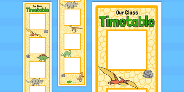 Dinosaur Themed Vertical Visual Timetable Display