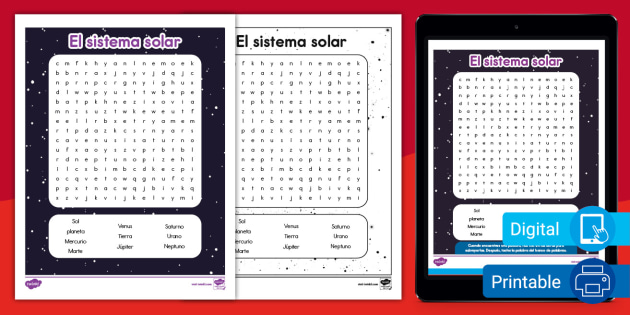 Sopa De Letras Del Sistema Solar Para La Escuela Secundaria Sopa De