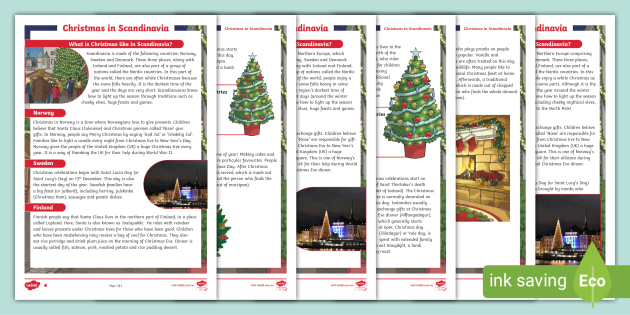 Christmas in Scandinavia Reading Comprehension