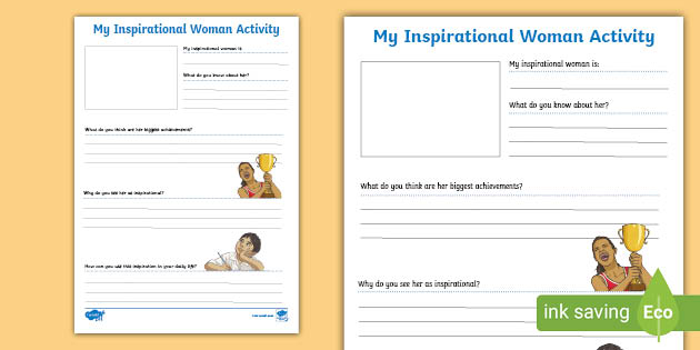 My Inspirational Woman Worksheet - International Women's Day