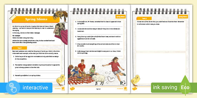 Spring Idioms Activity (teacher made)