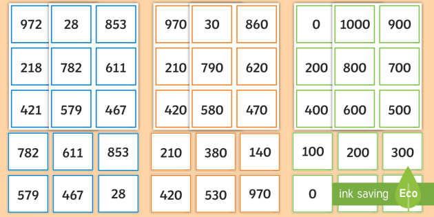 LKS2 Maths Number Bonds To 1000 Snap Differentiated Game