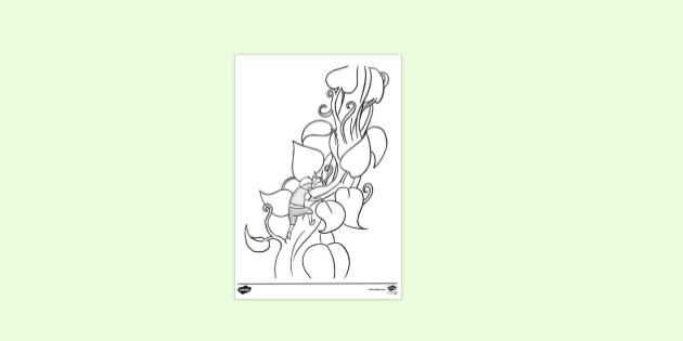 FREE! - Beanstalk Colouring Sheet | Colouring Sheets | Twinkl