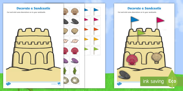 Sandcastle Cutting Skills - Summer Activities (teacher made)