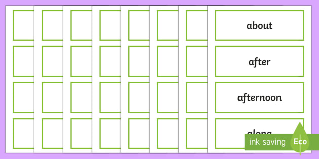 Year Two Core Words Flashcards (teacher made)