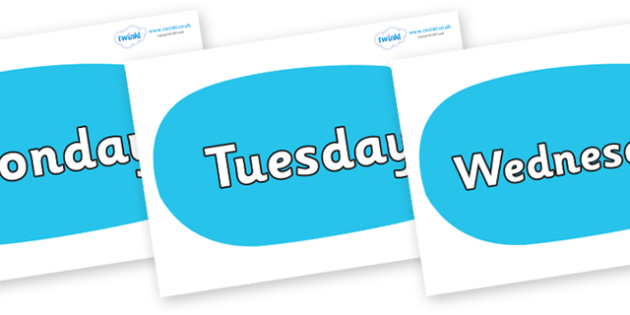 FREE! - Days of the Week on Speech Bubbles (Plain)