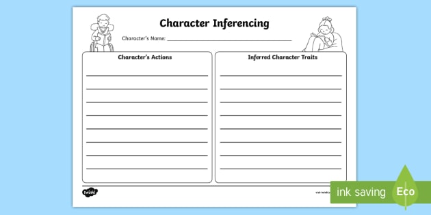 Character Inferencing Comprehension Worksheet (teacher made)