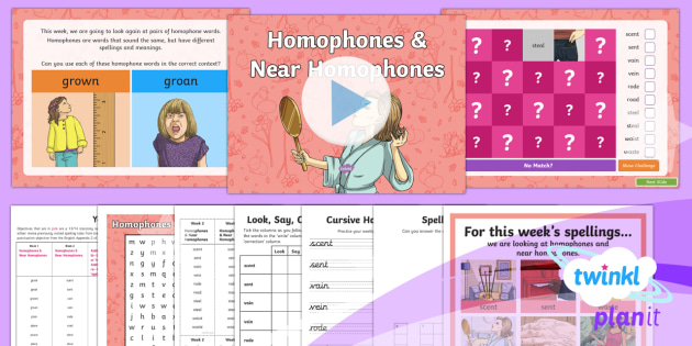 PlanIt Spelling Y3 Term 2B W2: Homophones and Near Homophones Spelling Pack