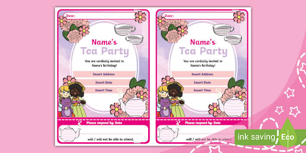Tea Party Invitations (teacher made)