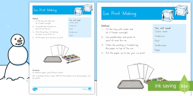 Ice Print Making Activity (teacher made)