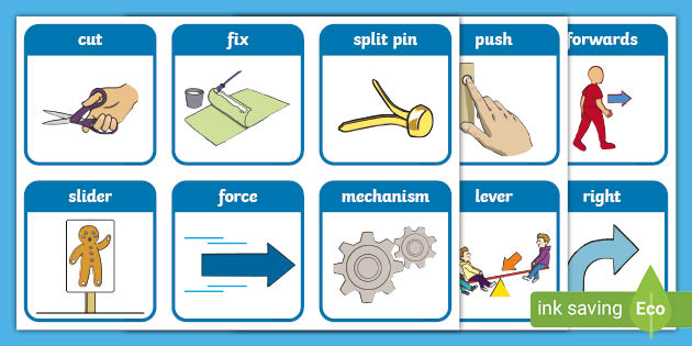 Sliders and Levers Key Words (teacher made)