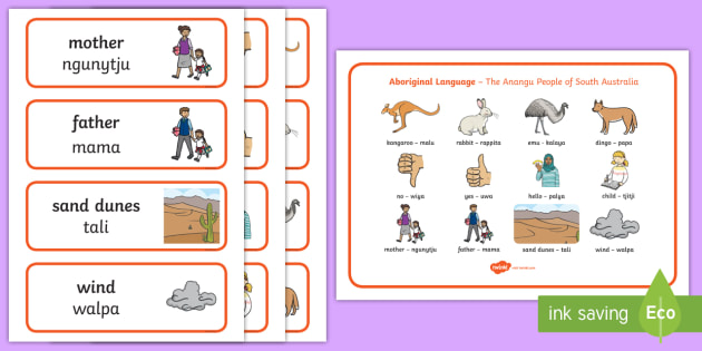 Anangu Aboriginal Language Word Mat and Word Card Resource Pack