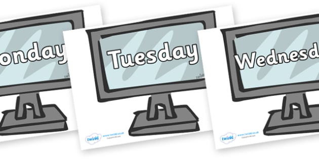 Days of the Week on Monitors (teacher made)