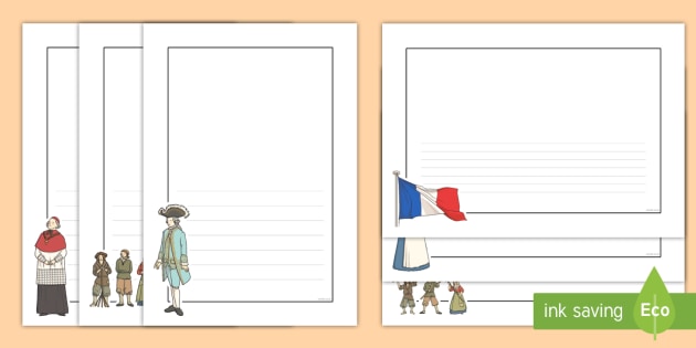Bastille Day Page Borders (teacher made)