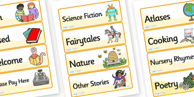 Book Shop Role Play Labels (teacher made)
