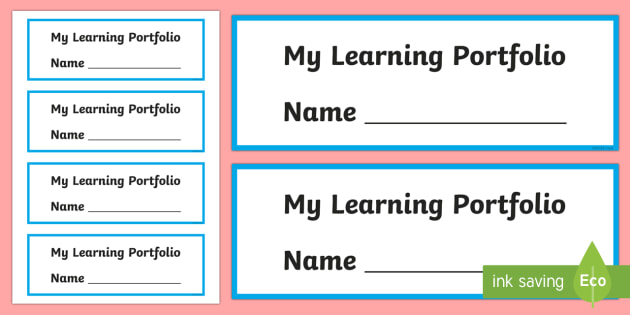 My Learning Portfolio Entry Level Labels - Key Stage 4 Entry Level
