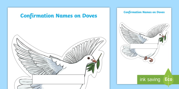 Our Confirmation Names on Doves Display Cut-Outs