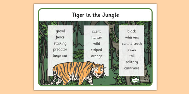 Jungle Tiger Word Mat