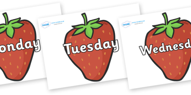 Days of the Week on Strawberries