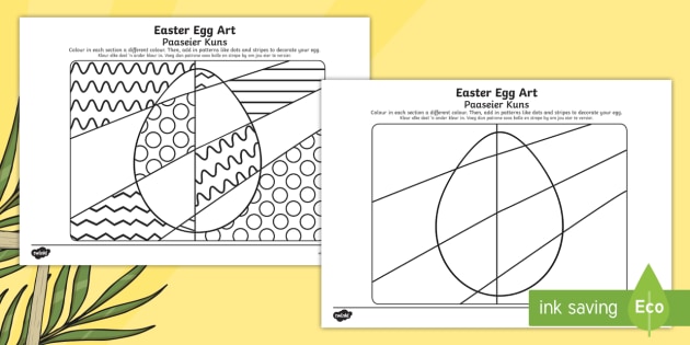 Easter Egg Art Worksheets English/Afrikaans (teacher made)
