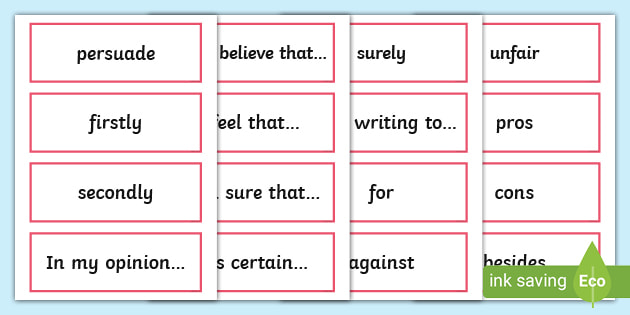 Persuasive Writing Flash Cards persuasive writing, ,persuasive, arguments