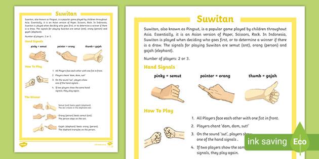 Indonesian Games: Suwitan Instructions (teacher made)