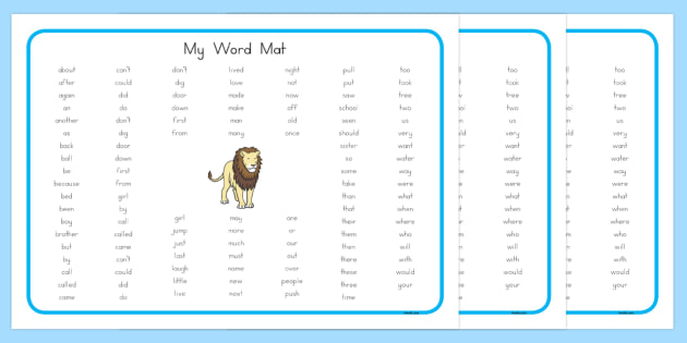 FREE! - My Word Mat (teacher made)