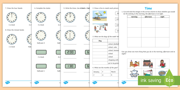 Early Level Numeracy and Mathematics Assessment - Time
