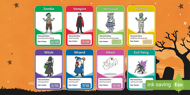 Halloween Monster Card Game (teacher made)