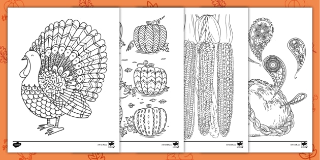 adult coloring sheets thanksgiving