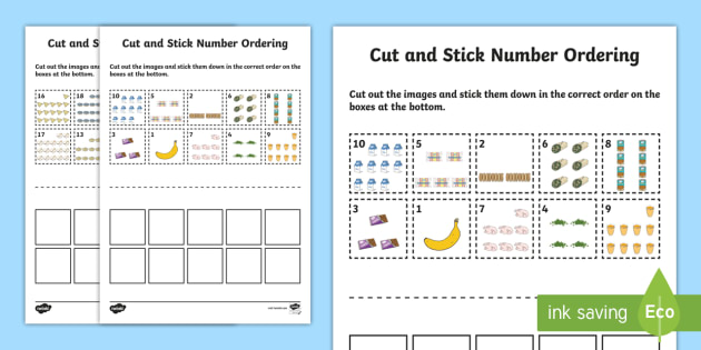Ordering Objects And Numbers 1 20 Worksheets Ordering Numbers Ordering