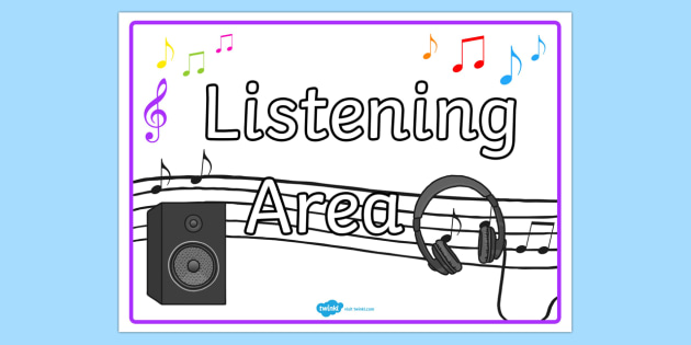 👉 Listening Area Display Sign (teacher made)