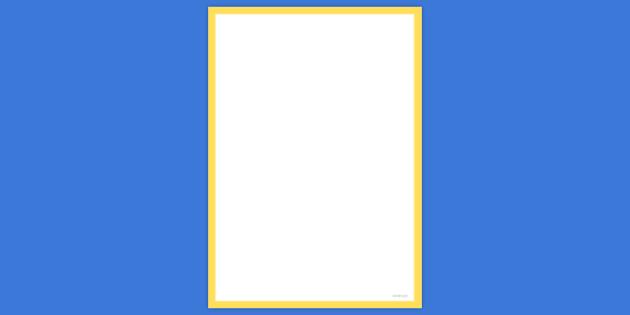 FREE! - Yellow Page Border | Page Borders | Twinkl