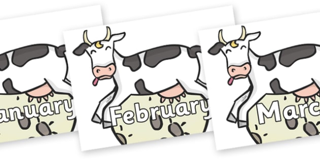 Months of the Year on Cow and Moon (teacher made)