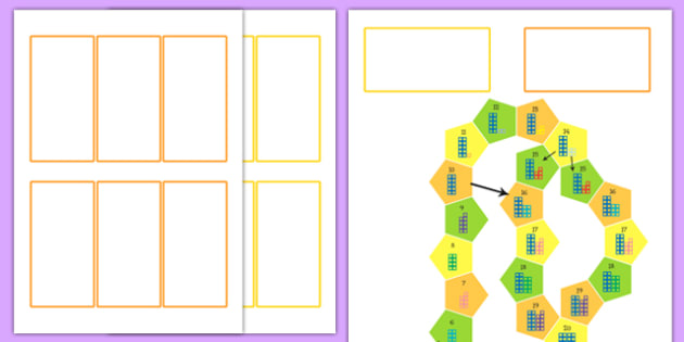 Editable Number Shapes to 20 Board Game