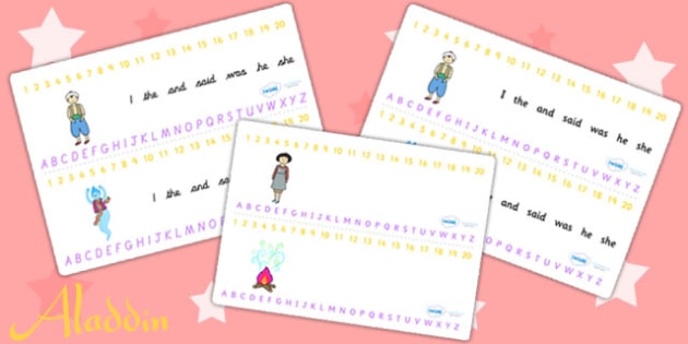 Aladdin Combined Number and Alphabet Strips