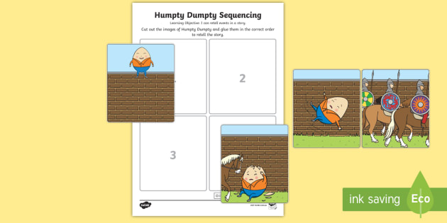 QLD Humpty Dumpty Cut and Paste Sequencing Worksheet