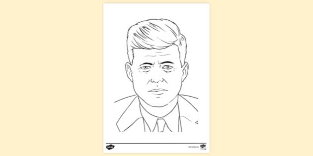FREE! - John F Kennedy Colouring Sheet Colouring | Colouring Sheets