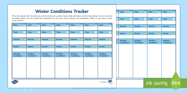 Winter Conditions Tracker Activity