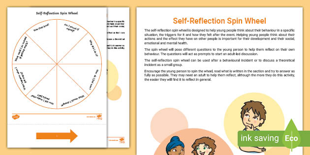 Self-Reflection Spin Wheel (teacher made)