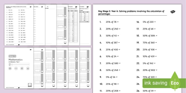 Arithmetic Test for Year 6 | Practice Mental Maths Tests