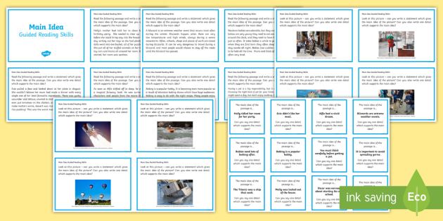 Guided Reading Skills Task Cards Main Idea (teacher made)
