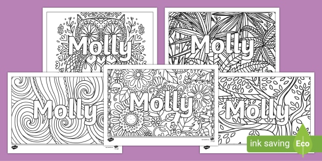 FREE! - Molly Mindfulness Name Colouring Activity