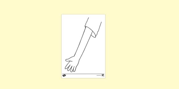 Left Arm Colouring Sheet | Colouring Sheets | Twinkl