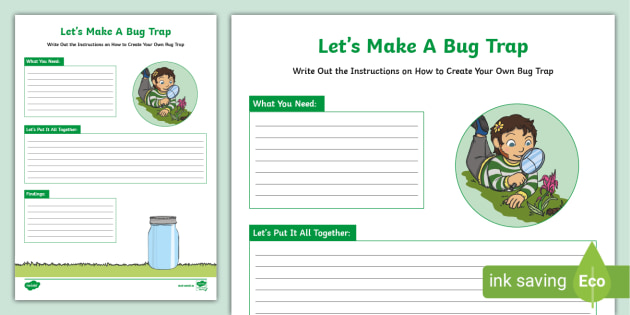 How To Make A Bug Trap Writing Frame (teacher made)