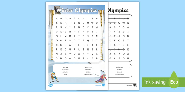 Winter Olympics Wordsearch