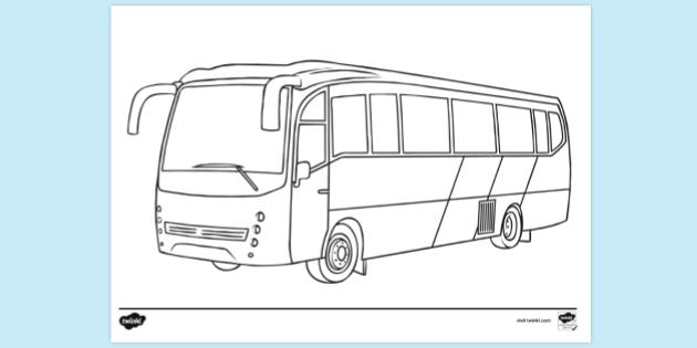 Empty Coach Colouring | Colouring Sheets