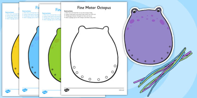 FREE! - Fine Motor Octopus Worksheet (teacher made)