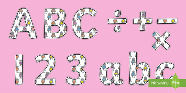Robot Themed Display Lettering